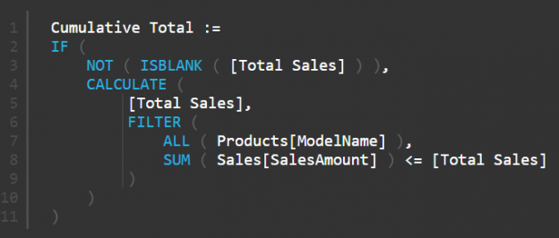 Cumulative Running Total Based on Highest Value - Excelerator BI